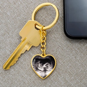 Ultrasound Heart Keychain Sonogram Gift for New Mom Baby Announcement ...