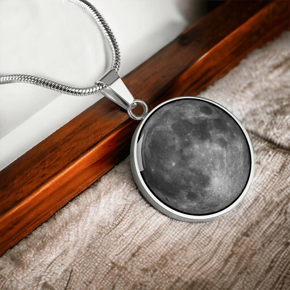 Personalized Mom Moon Phase Circle Necklace Birth Moon Jewelry Custom ...