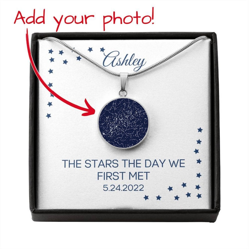 Star Map the Day We Met Circle Necklace Personalized Jewelry Custom ...