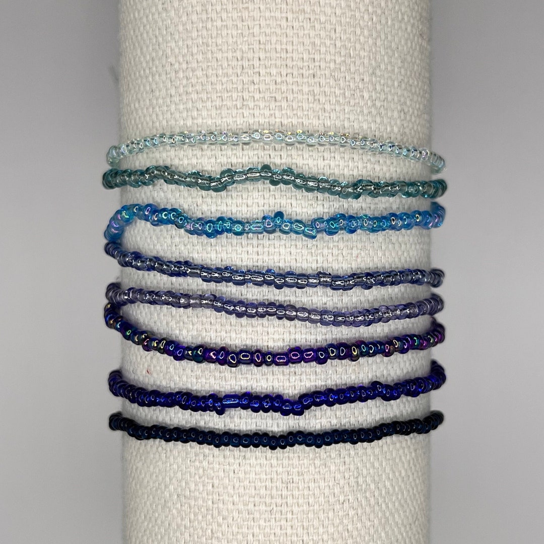 Blue 2-mm Glass Seed Bead Bracelets - Etsy