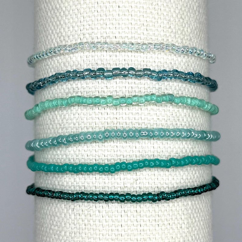 Turquoise 2-mm Glass Seed Bead Bracelets - Etsy