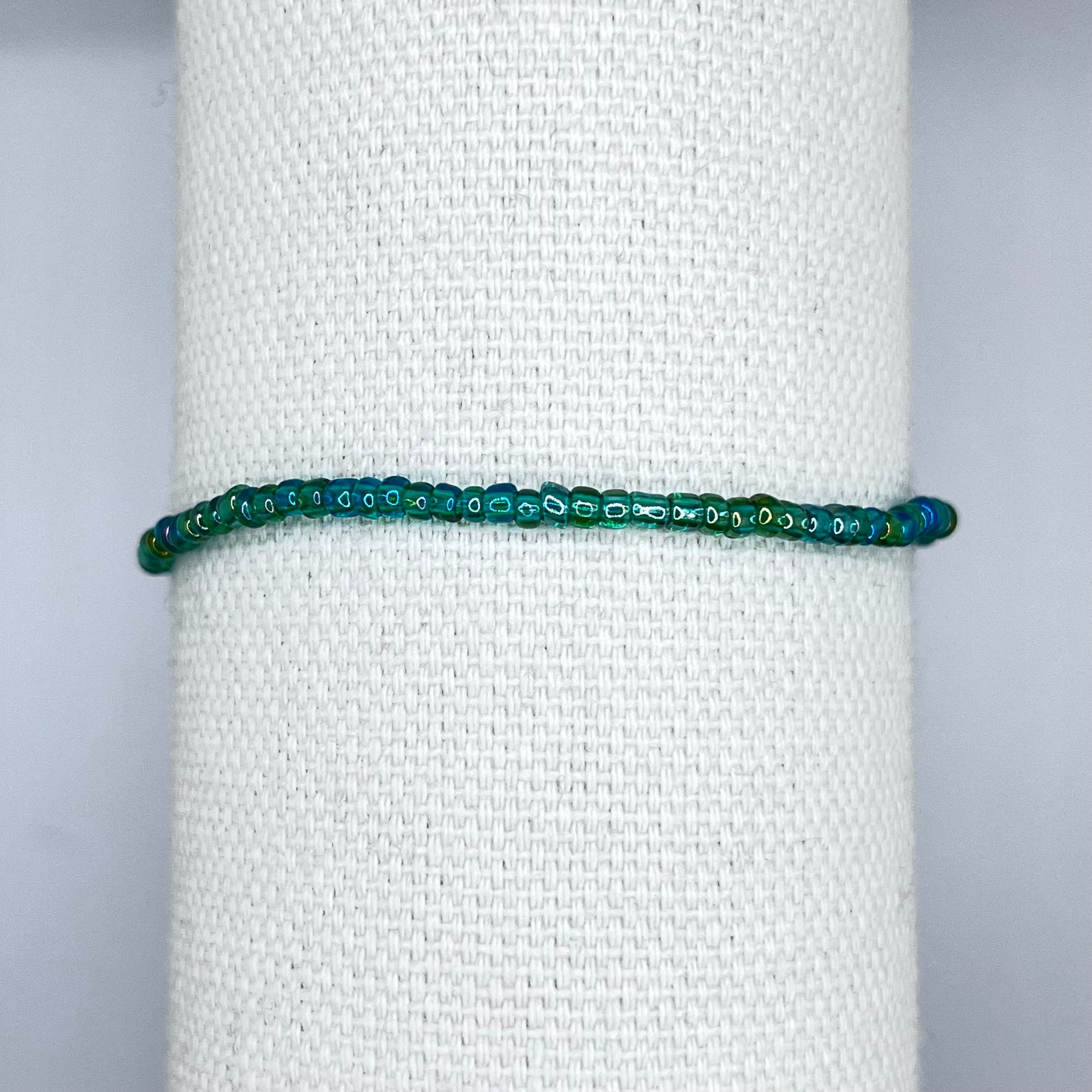 Green 2-mm Glass Seed Bead Bracelets - Etsy