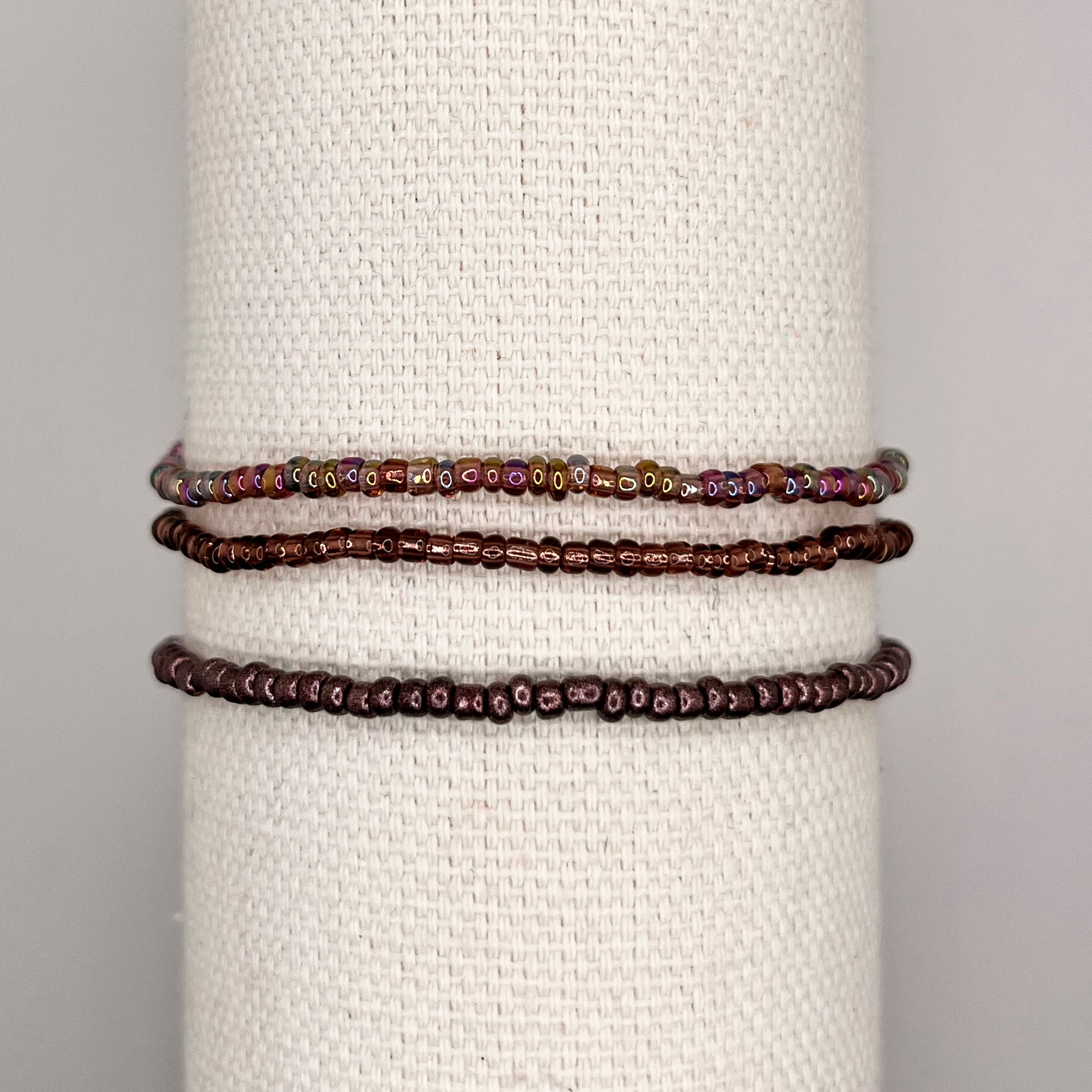 Raisin 2-mm Glass Seed Bead Bracelets - Etsy