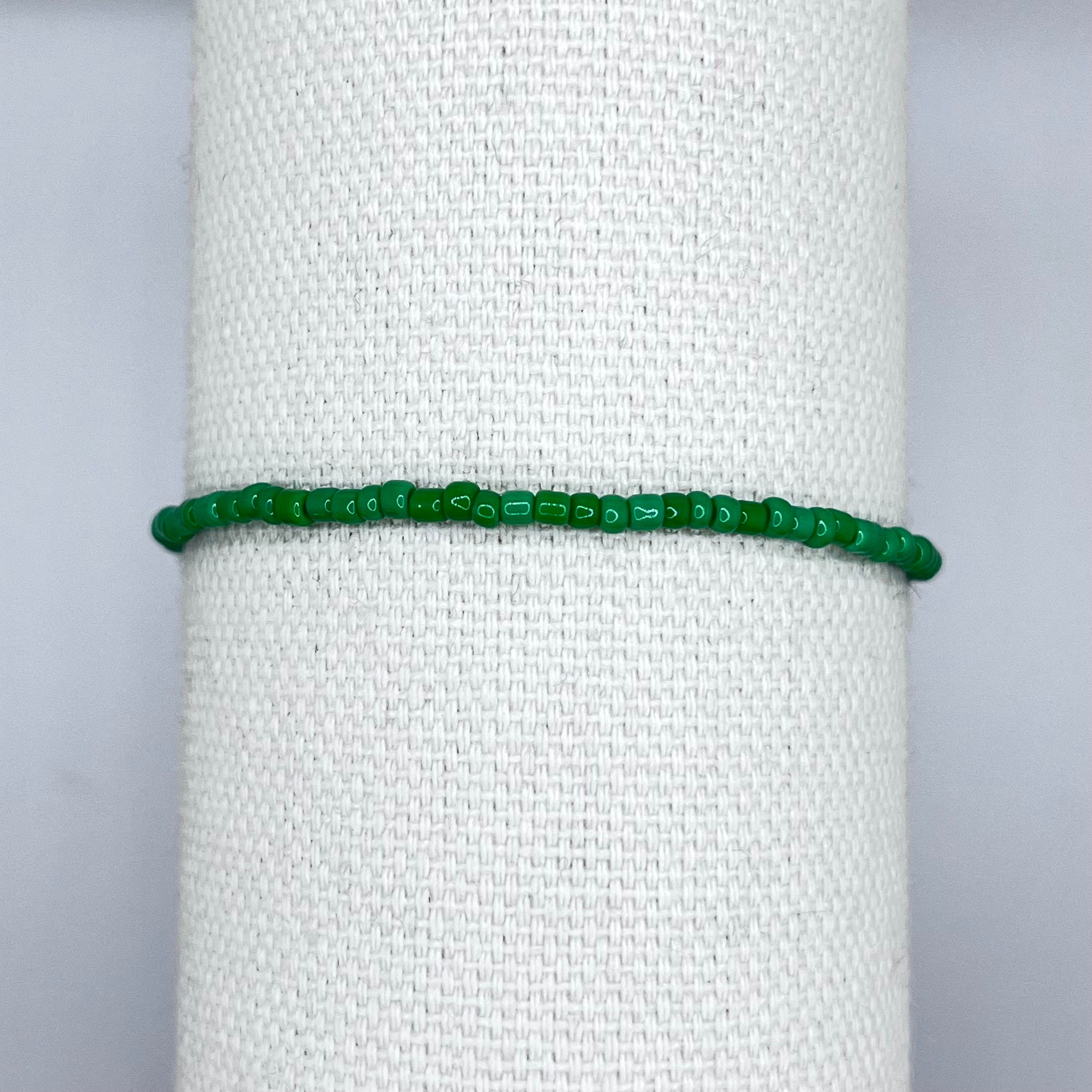 Green 2-mm Glass Seed Bead Bracelets - Etsy