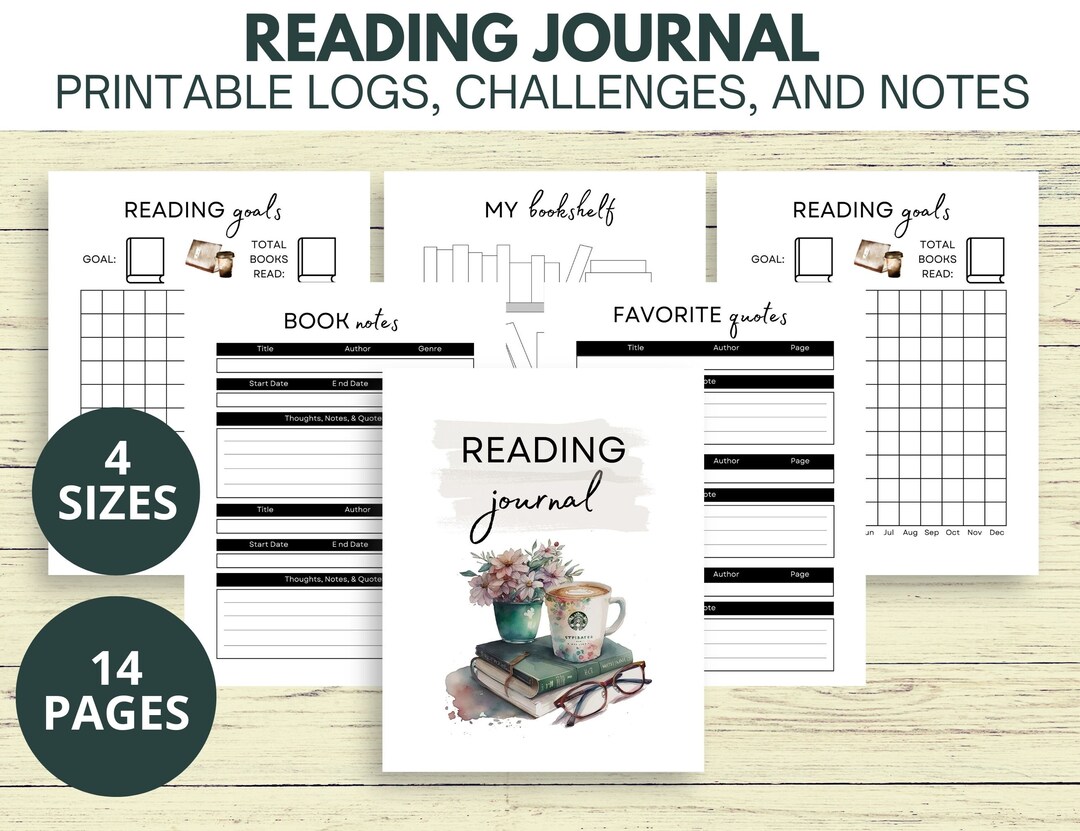 Printable Reading Journal Reading Tracker Reading Log - Etsy