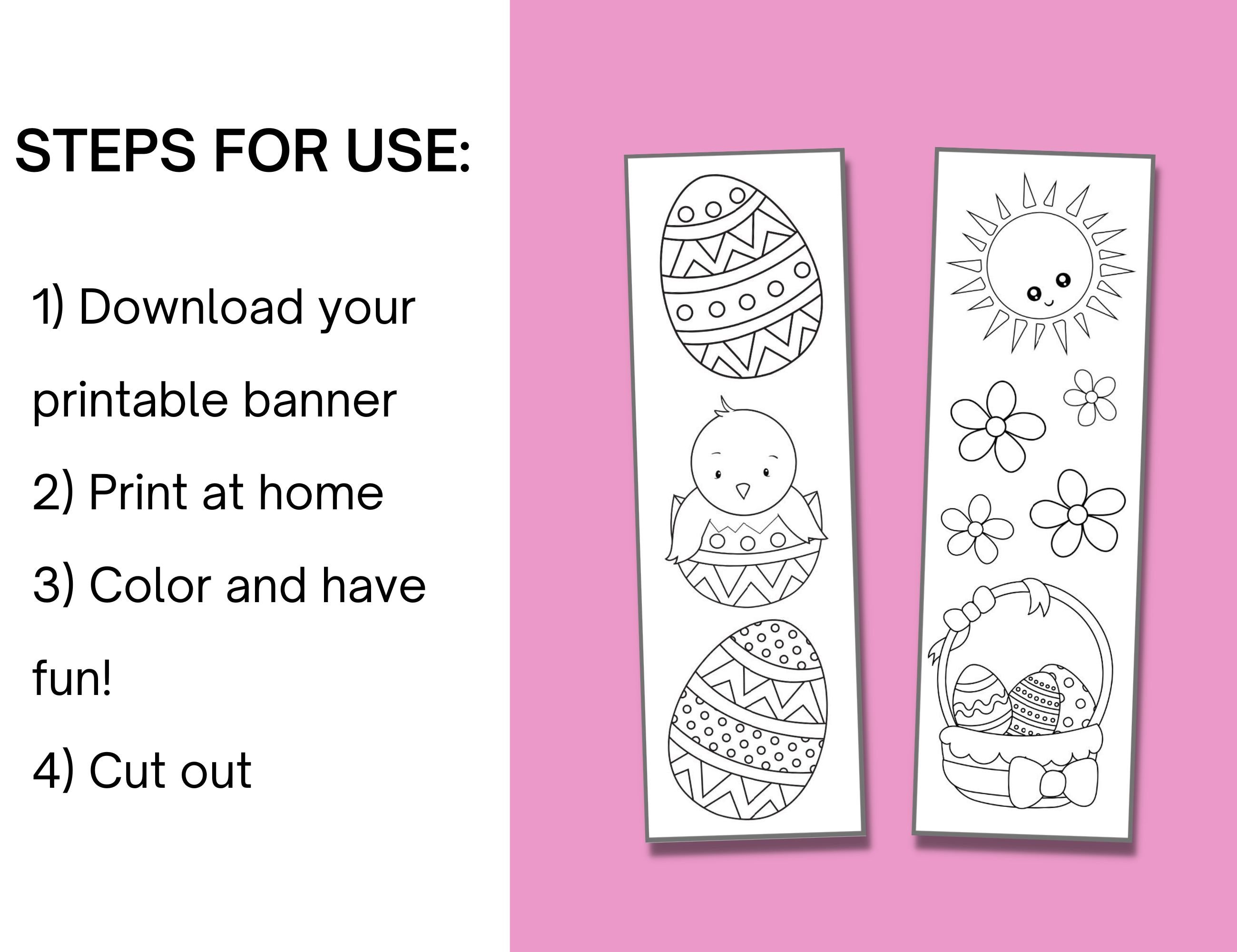 Easter Coloring Bookmarks for Kids - Etsy