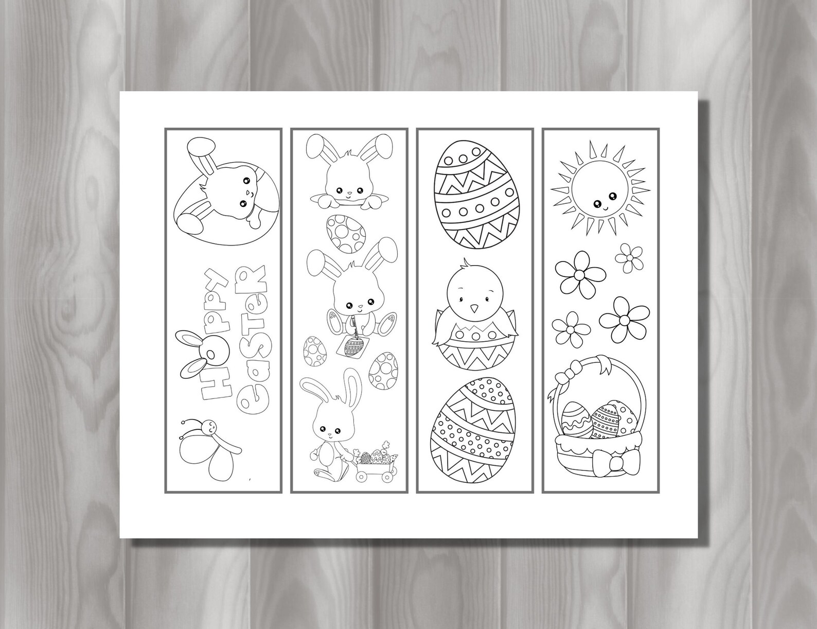 Easter Coloring Bookmarks for Kids - Etsy