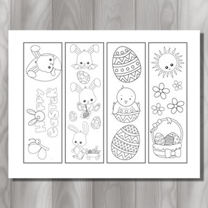 Easter Coloring Bookmarks for Kids - Etsy