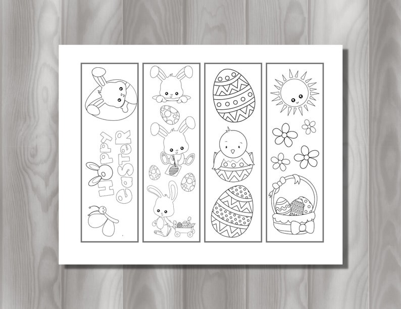 Easter Coloring Bookmarks for Kids - Etsy