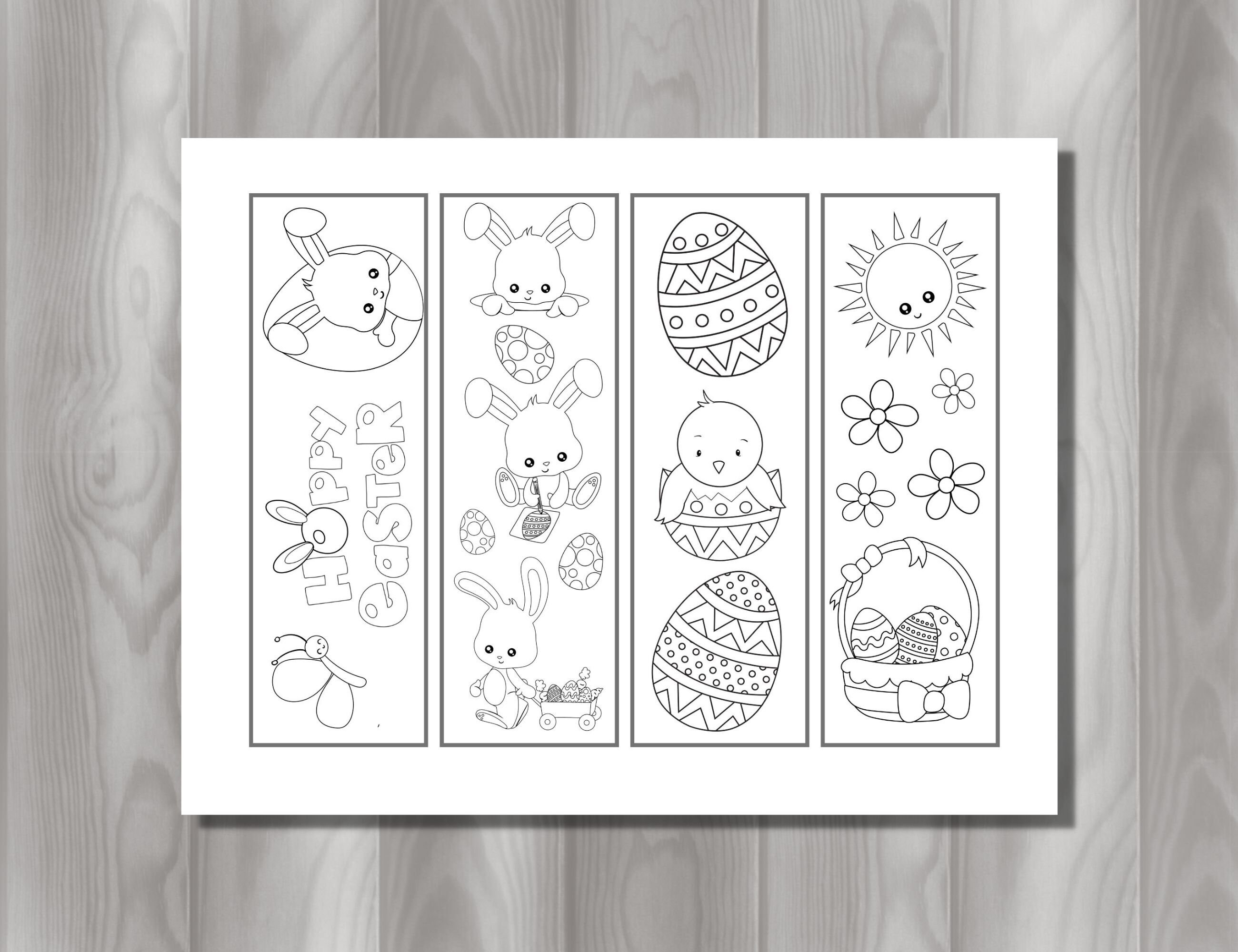 Easter Coloring Bookmarks for Kids - Etsy