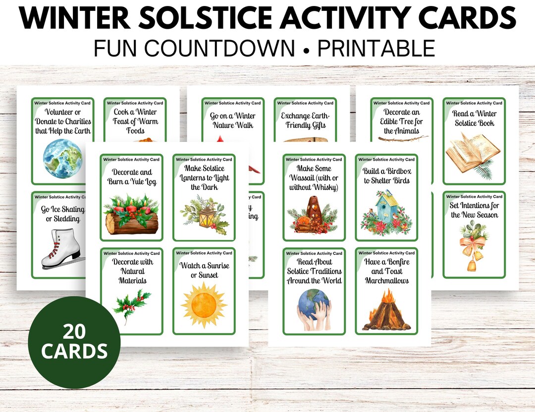 Winter Solstice Activity Cards: Nature-based Winter Activities - Etsy