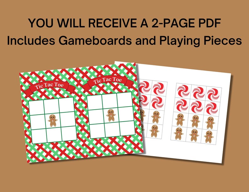 Printable Christmas Tic Tac Toe Game - Etsy