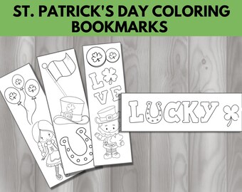Printable St Patrick's Day Coloring Bookmarks, St Patricks Day Party ...