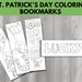 St Patrick's Day Coloring Bookmarks - Etsy