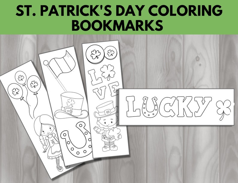 St Patrick's Day Coloring Bookmarks - Etsy