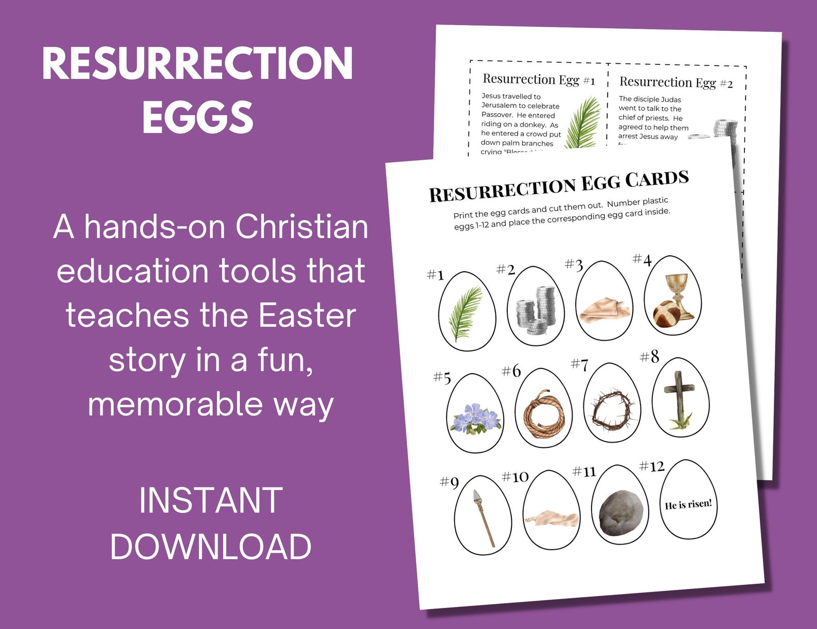 Printable Resurrection Eggs Easter Activity | Bible Story of Easter for ...