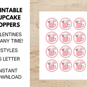 Valentines Day Cupcake Toppers / Catcupcake Toppers - Etsy