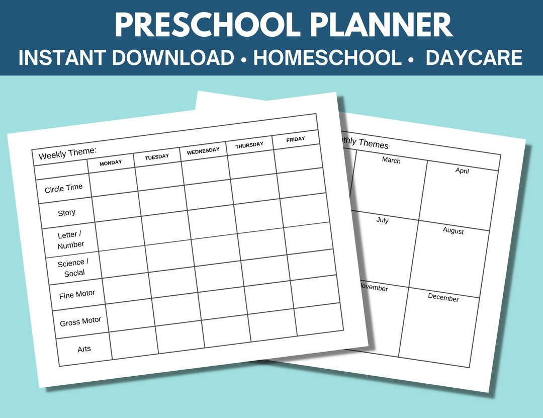 Printable Preschool Planner / Daycare Planner - Etsy