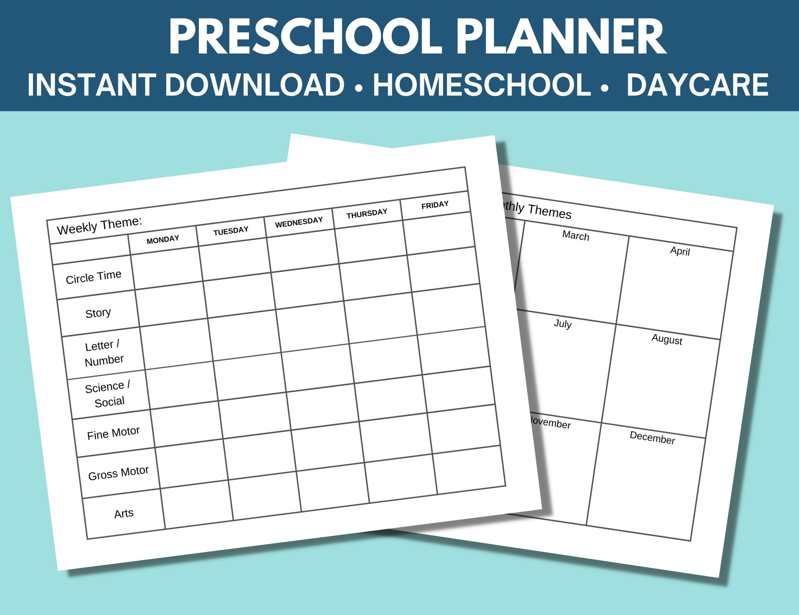 Printable Preschool Planner / Daycare Planner - Etsy