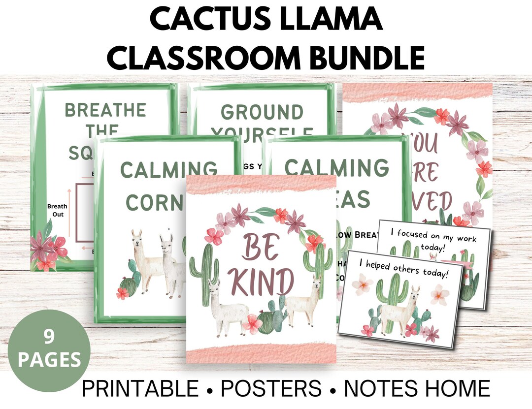 Cactus Llama Classroom Bundle - Etsy