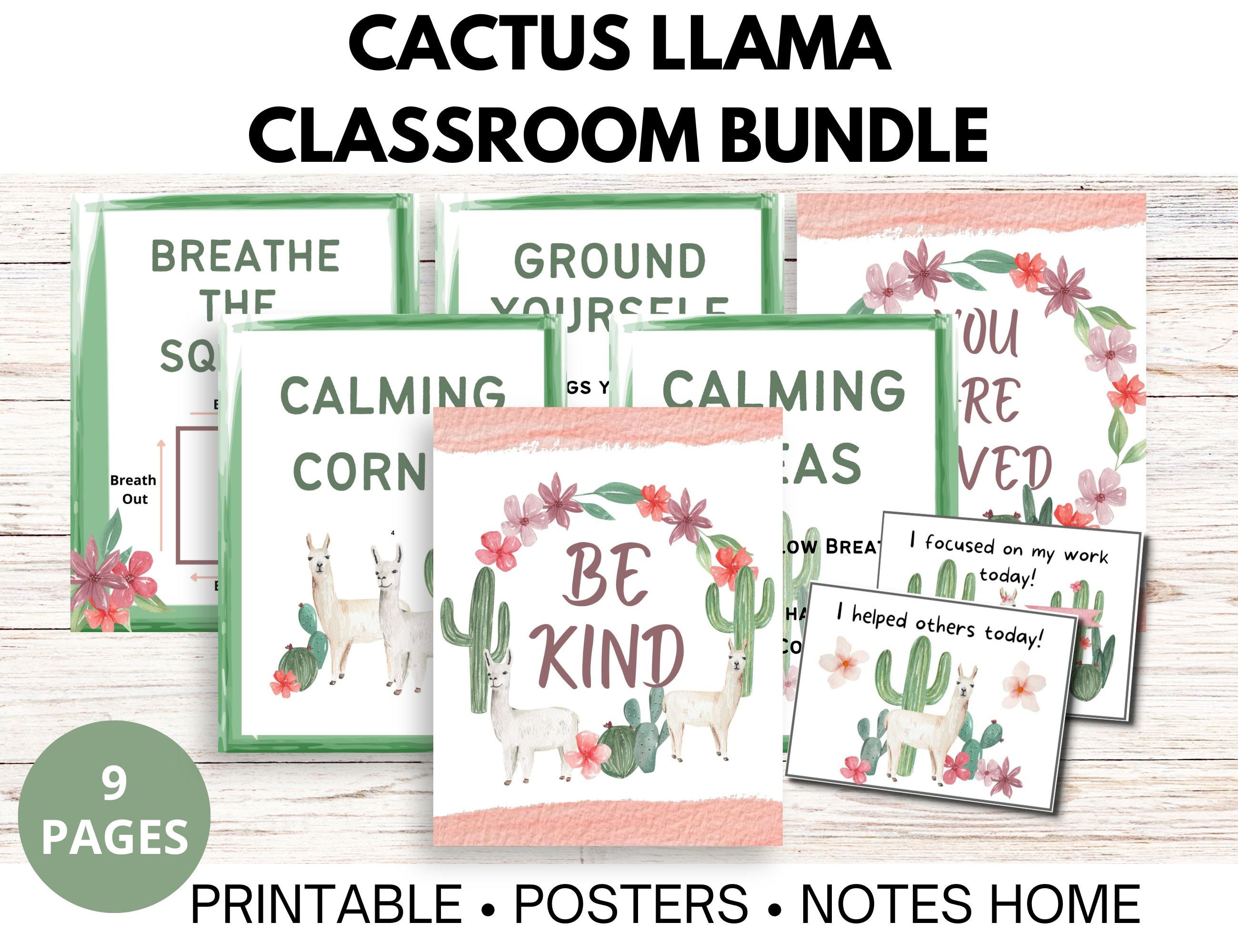 Cactus Llama Classroom Bundle - Etsy