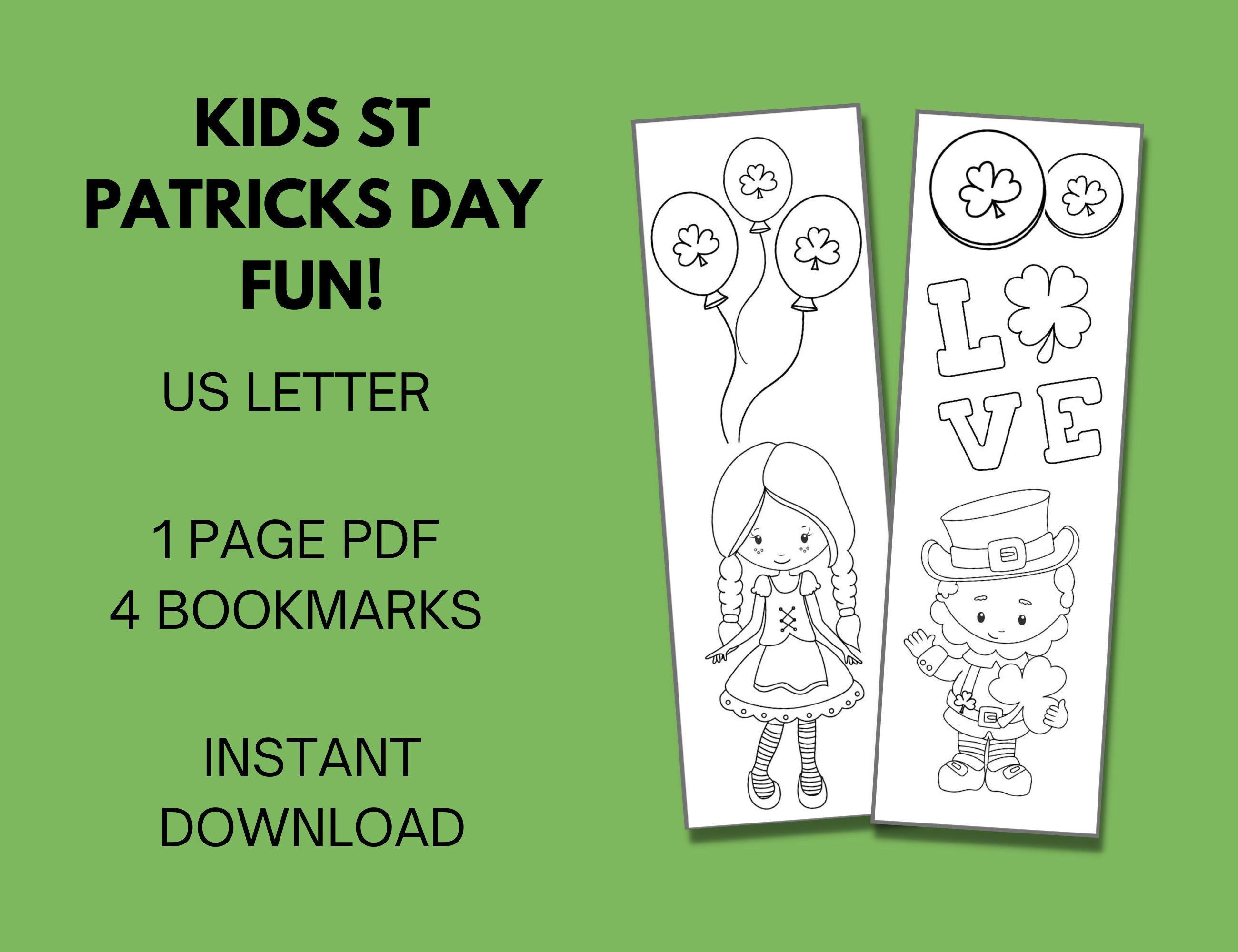 St Patrick's Day Coloring Bookmarks - Etsy