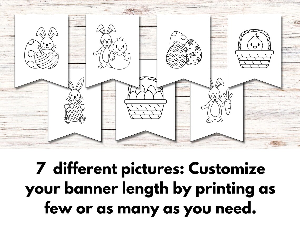 Kids Easter Coloring Banner - Etsy
