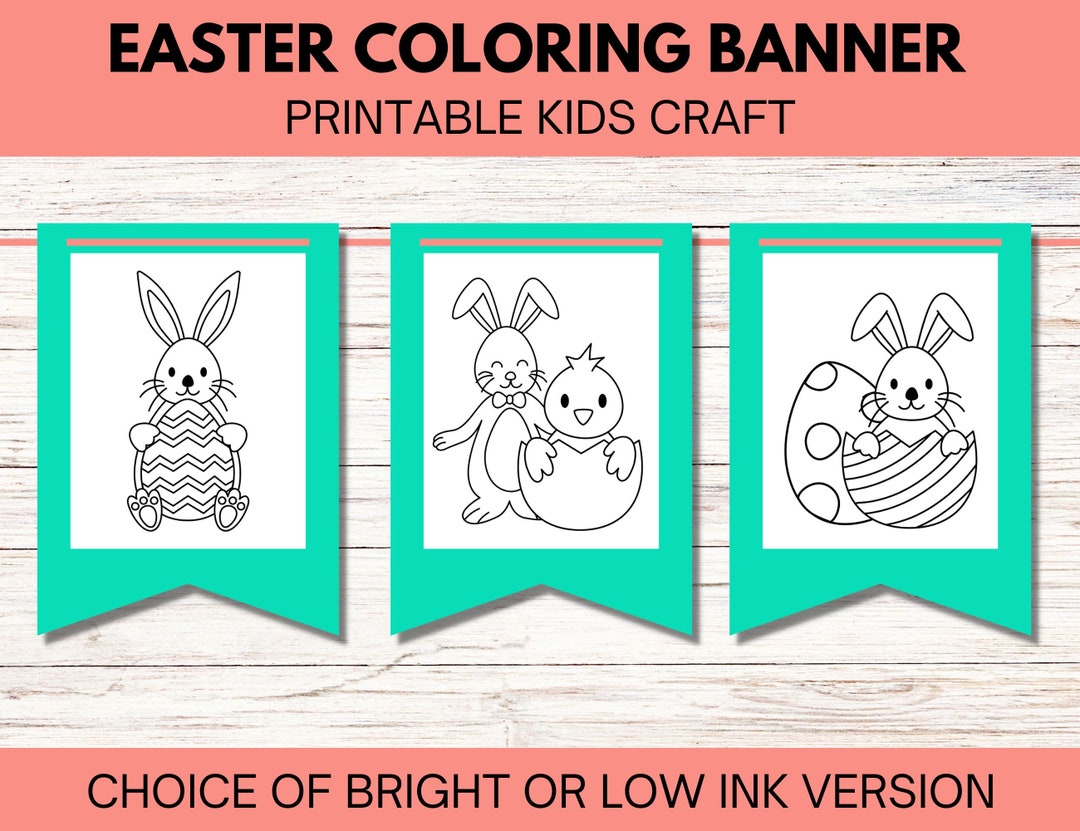 Kids Easter Coloring Banner - Etsy