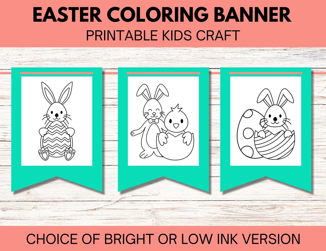 Kids Easter Coloring Banner - Etsy