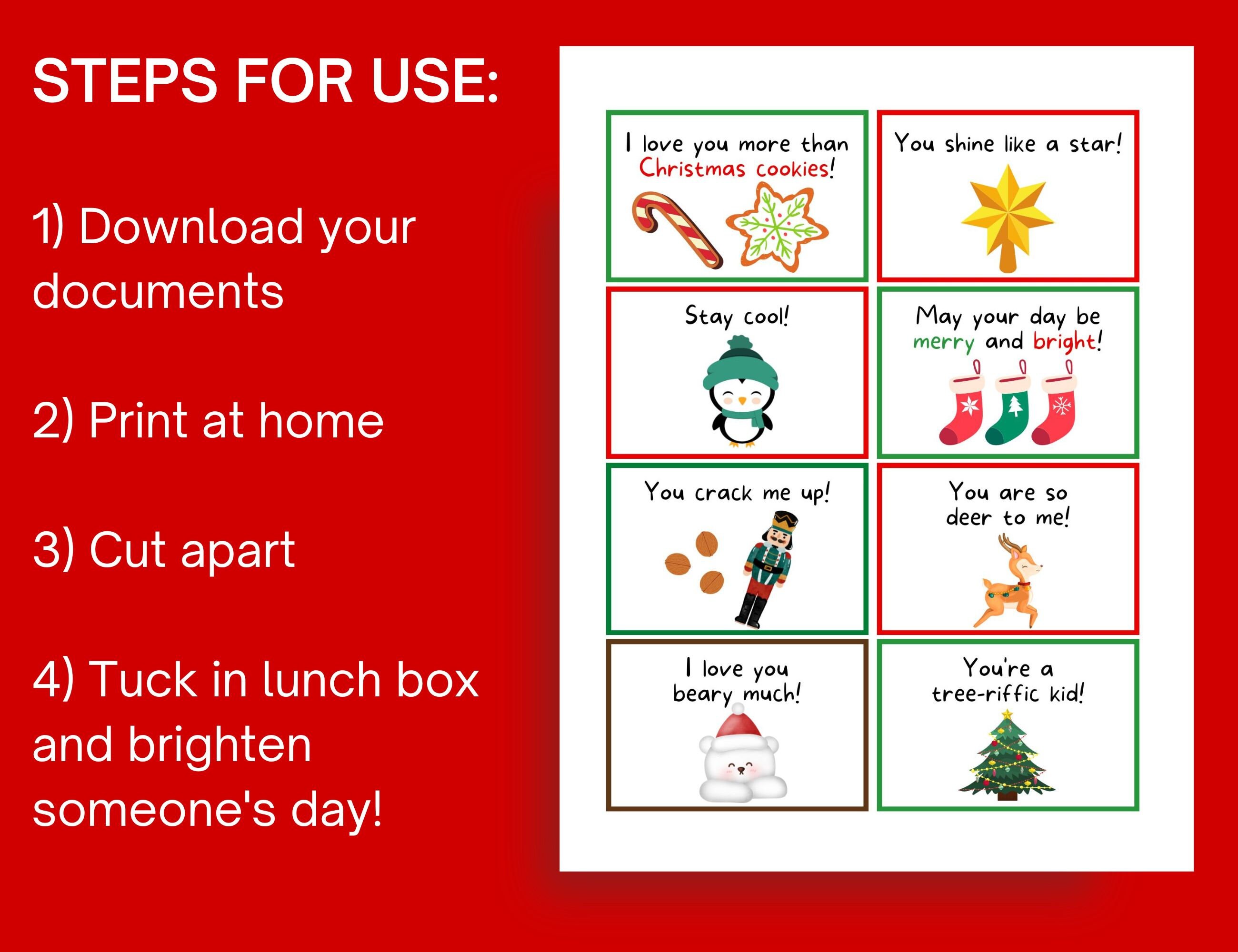 Christmas Lunchbox Notes for Kids - Etsy