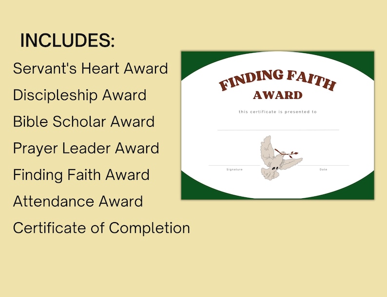 Christian Education Awards - Sunday School Awards - Etsy