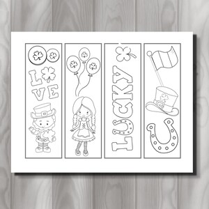 St Patrick's Day Coloring Bookmarks - Etsy