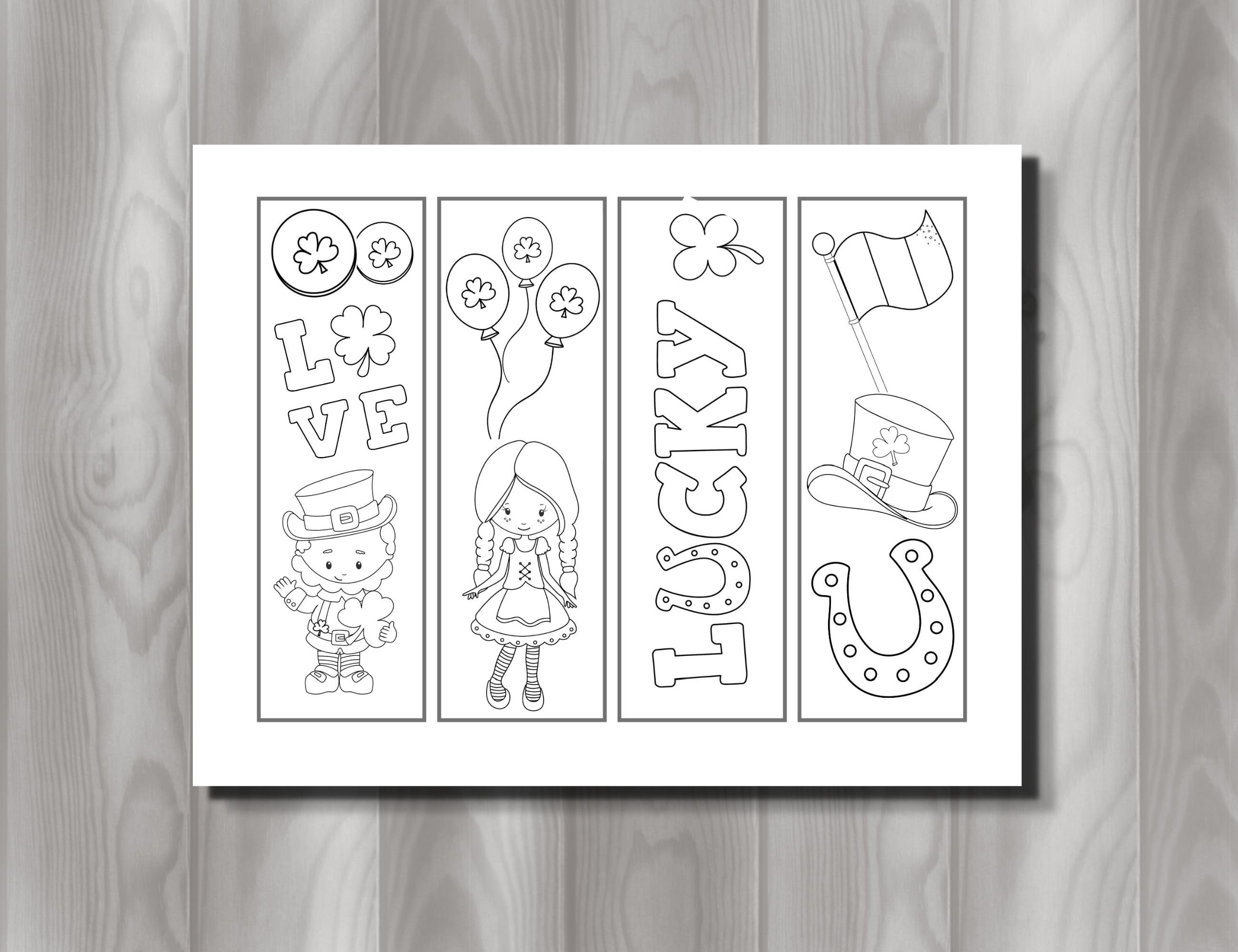 St Patrick's Day Coloring Bookmarks - Etsy