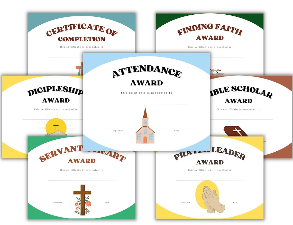 Christian Education Awards - Sunday School Awards - Etsy