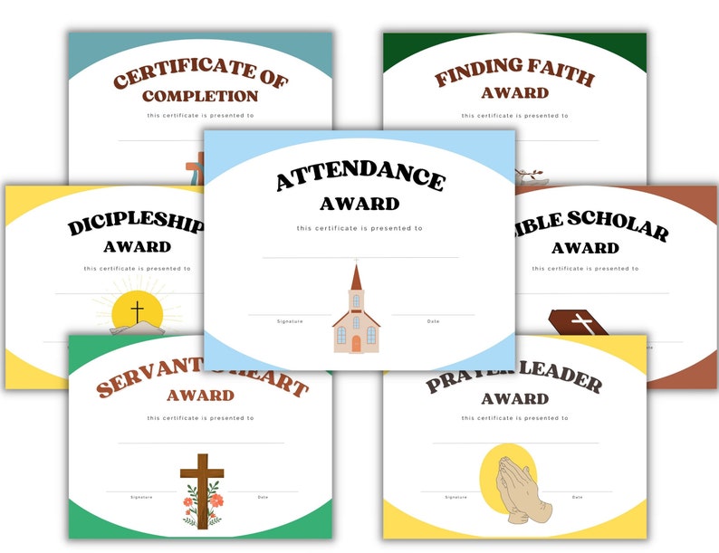Christian Education Awards - Sunday School Awards - Etsy