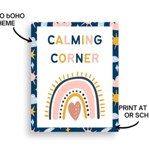 Boho Classroom Calming Corner Posters - Etsy