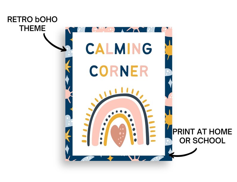 Boho Classroom Calming Corner Posters - Etsy