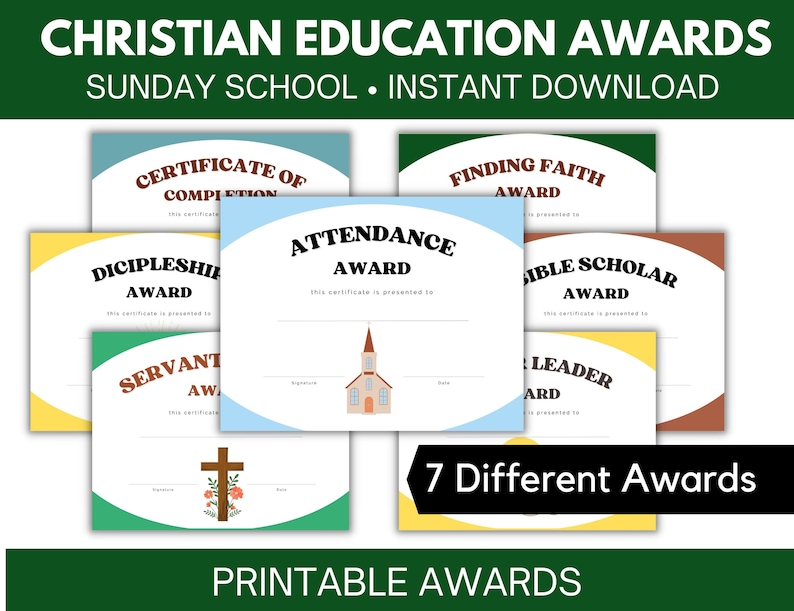 Christian Education Awards - Sunday School Awards - Etsy