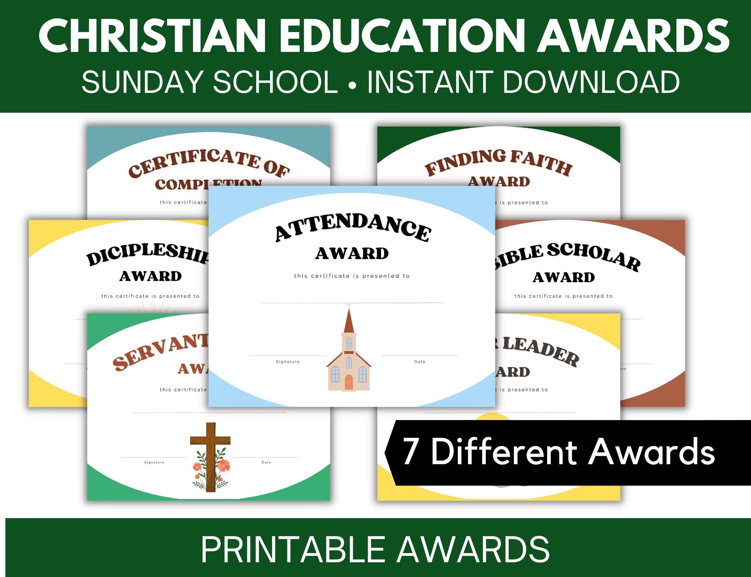 Christian Education Awards - Sunday School Awards - Etsy