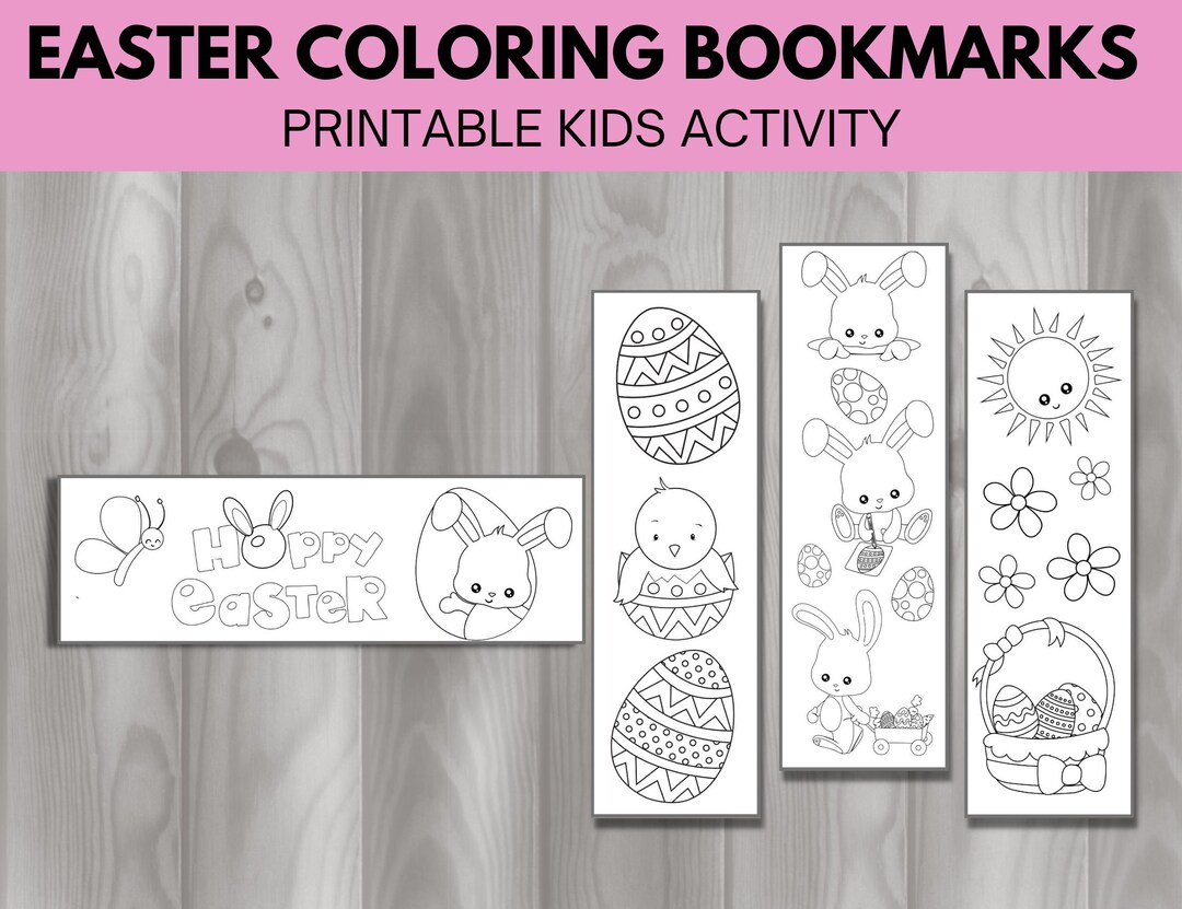 Easter Coloring Bookmarks for Kids - Etsy