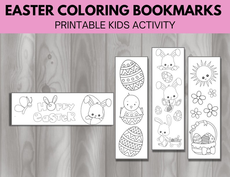 Easter Coloring Bookmarks for Kids - Etsy