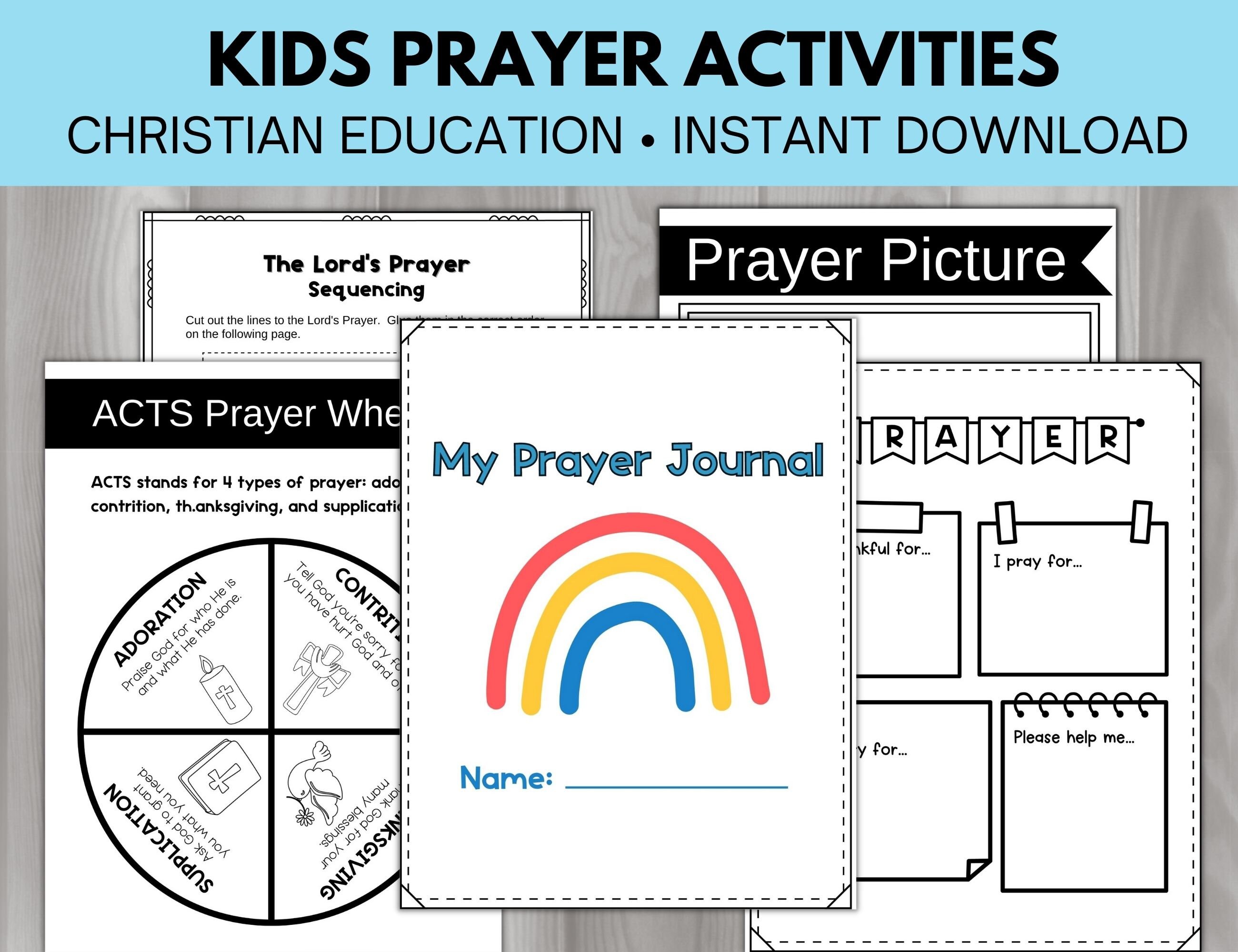 Kids Prayer Activities Printable Bundle - Etsy