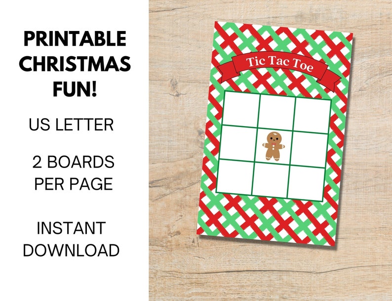 Printable Christmas Tic Tac Toe Game - Etsy