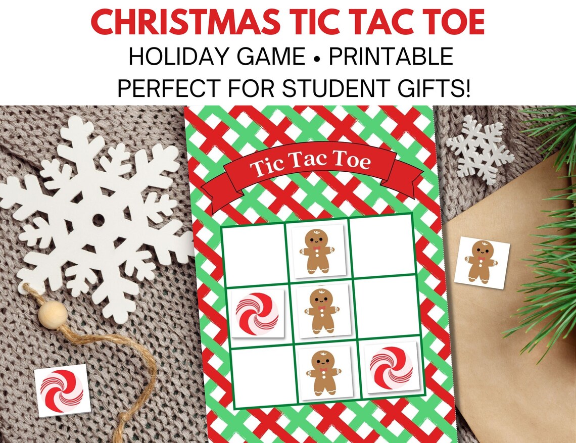 Printable Christmas Tic Tac Toe Game - Etsy