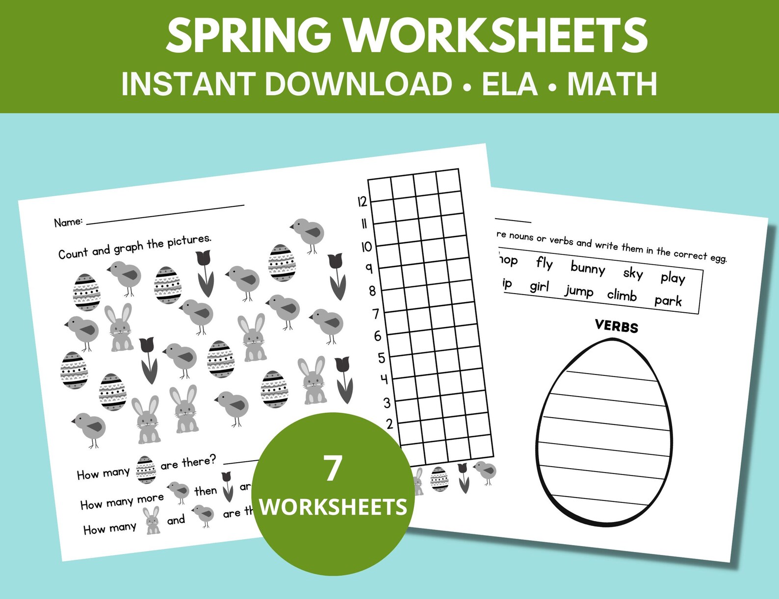 Spring Worksheets Grades 1-3 - Etsy