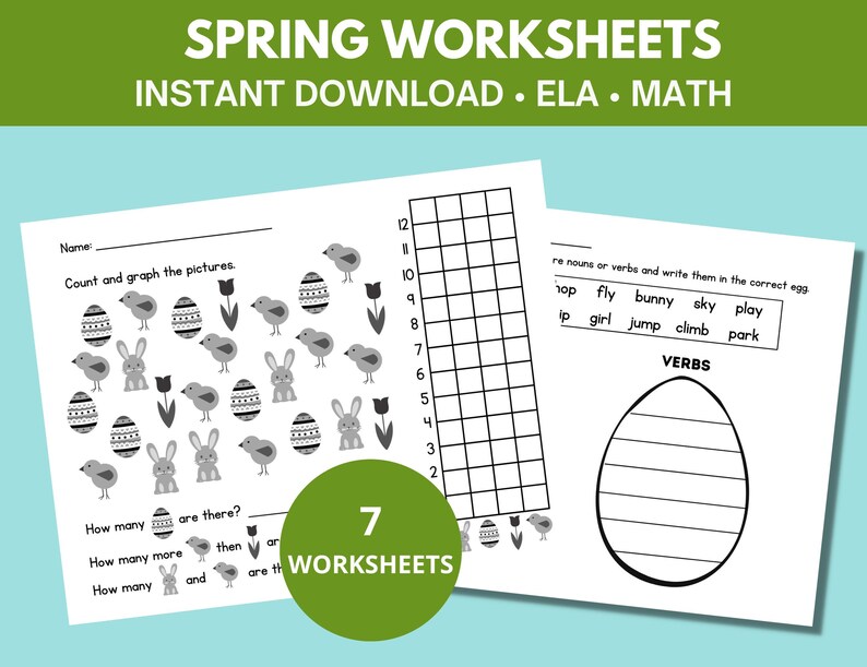Spring Worksheets Grades 1-3 - Etsy