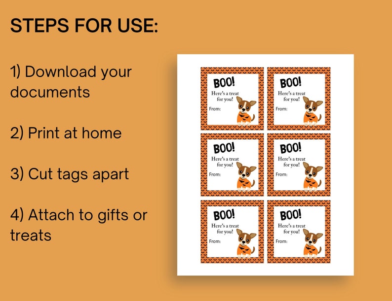 Dog Halloween Treat Tags Halloween Gift Tags - Etsy