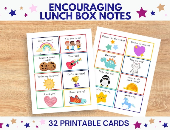 Encouraging Lunch Box Notes for Kids - Etsy