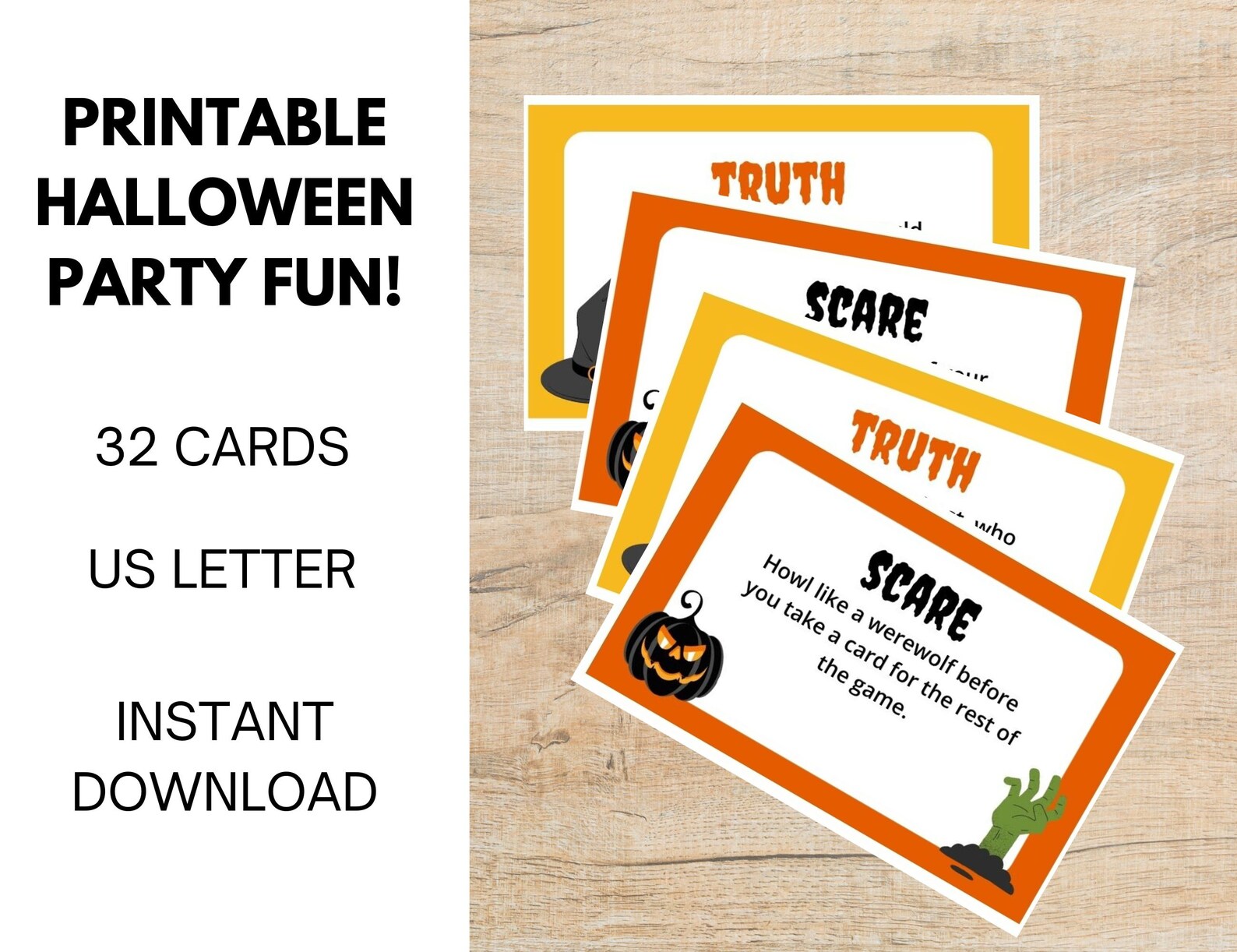 Truth or Scare Fun Halloween Game - Etsy