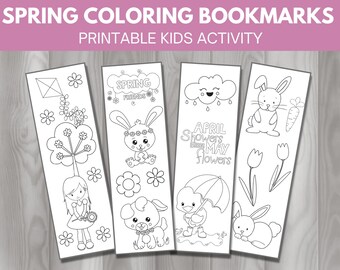 Printable Cute Duck Coloring Bookmarks for Kids, Baby Ducky, Summer ...